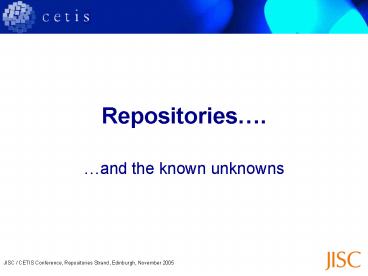 Repositories' presentation | free to download