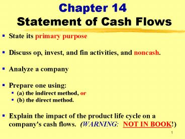 PPT – Chapter 14 Statement of Cash Flows PowerPoint presentation | free ...