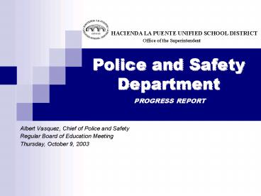 PPT – Police and Safety Department PowerPoint presentation | free to ...