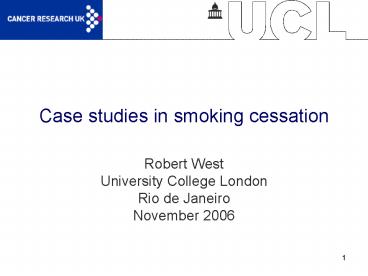 Case studies in smoking cessation presentation | free to view