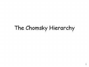 The Chomsky Hierarchy presentation | free to download