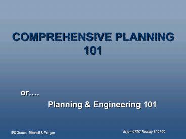COMPREHENSIVE PLANNING 101 presentation | free to view