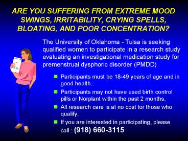 PPT – ARE YOU SUFFERING FROM EXTREME MOOD SWINGS, IRRITABILITY, CRYING ...