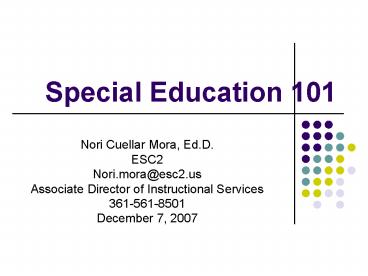 Special Education 101 presentation | free to view
