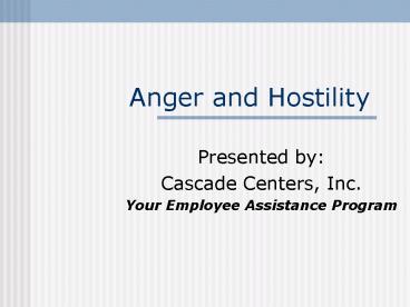 Anger and Hostility presentation | free to view