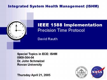 IEEE 1588 Implementation Precision Time Protocol presentation | free to view