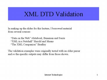 XML DTD Validation presentation | free to download