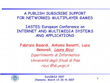 PPT – EuroIMSA 2007 PowerPoint presentation | free to download - id ...