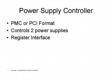 PPT – Power Supply Controller PowerPoint presentation | free to ...