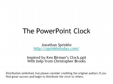 PPT – The PowerPoint Clock PowerPoint presentation | free to download ...