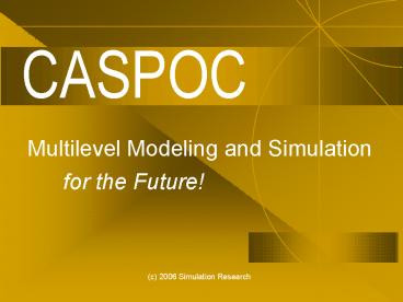 CASPOC presentation | free to view