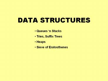 PPT – DATA STRUCTURES PowerPoint presentation | free to view - id ...