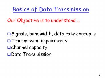Basics of Data Transmission presentation | free to view