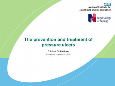 The prevention and treatment of pressure ulcers presentation | free to view