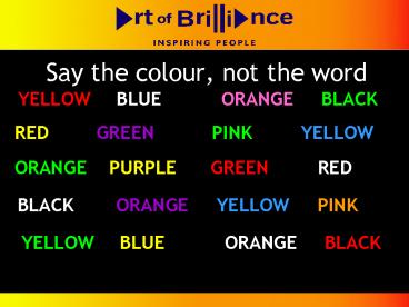 Say the colour, not the word presentation | free to view