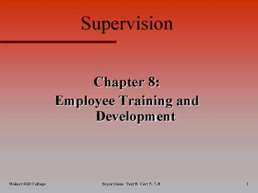 Supervision presentation | free to view