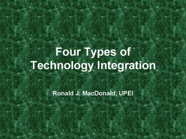 Four Types of Technology Integration presentation | free to view