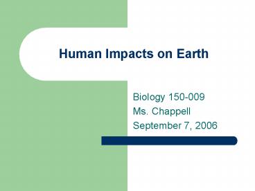 Human Impacts on Earth presentation | free to view