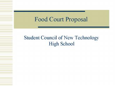 Food Court Proposal presentation | free to view