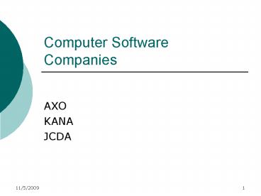 PPT – Computer Software Companies PowerPoint presentation | free to ...