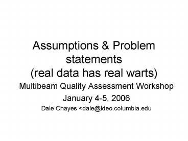 PPT – Assumptions PowerPoint presentation | free to view - id: 147c48-ODc5M