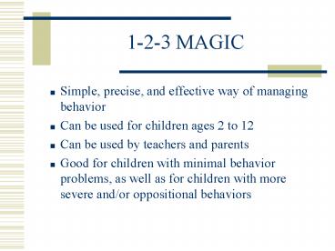 123 MAGIC presentation | free to view