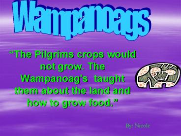 PPT – The Pilgrims crops would not grow' The Wampanoag's taught them ...