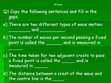 PPT – Waves PowerPoint presentation | free to view - id: 16190b-YzU3M