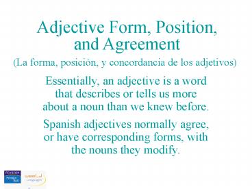 Adjectives presentation | free to view