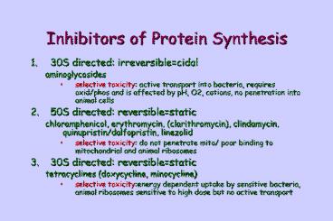 Inhibitors of Protein Synthesis presentation | free to view