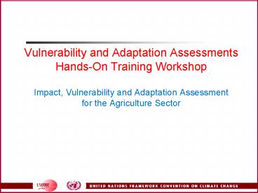 PPT – Vulnerability and Adaptation Assessments Hands-On Training ...