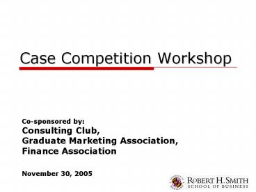 Case Competition Workshop presentation | free to download