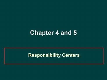 Responsibility Centers presentation | free to view