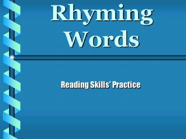 Rhyming Words presentation | free to view