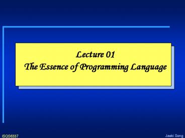 PPT – Lecture 02 Object Oriented Programming PowerPoint presentation ...