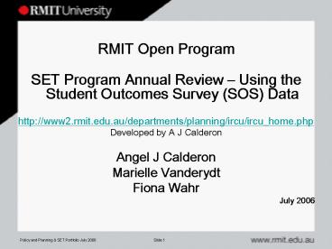 PPT – RMIT Open Program PowerPoint presentation | free to view - id ...