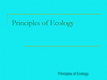 PPT – Principles of Ecology PowerPoint presentation | free to view - id ...