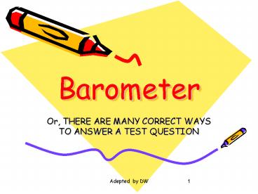 Barometer presentation | free to view