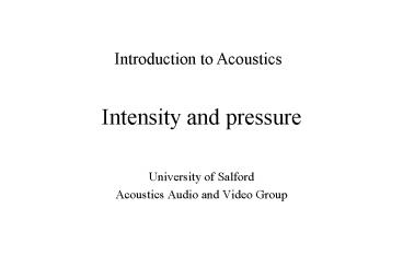 Intensity and pressure presentation | free to view