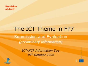 The ICT Theme in FP7 presentation | free to download