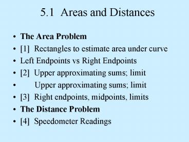 5'1 Areas and Distances presentation | free to view