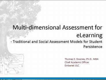 PPT – Multidimensional Assessment for eLearning Traditional and Social ...