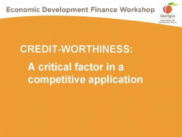 CREDIT-WORTHINESS: presentation | free to view