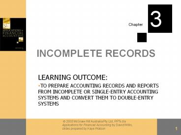 INCOMPLETE RECORDS presentation | free to download