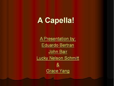 A Capella presentation | free to download