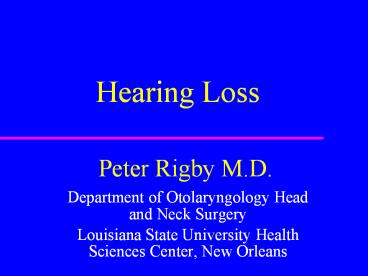 Hearing Loss presentation | free to download