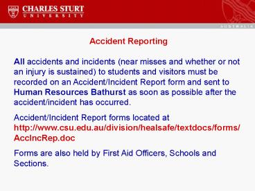 PPT – Accident Reporting PowerPoint presentation | free to view - id ...