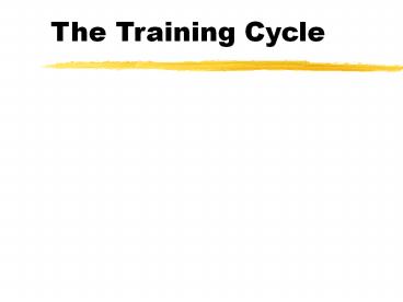 The Training Cycle presentation | free to download