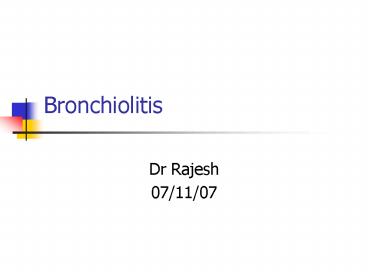 Bronchiolitis presentation | free to view