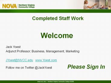 Completed Staff Work presentation | free to view